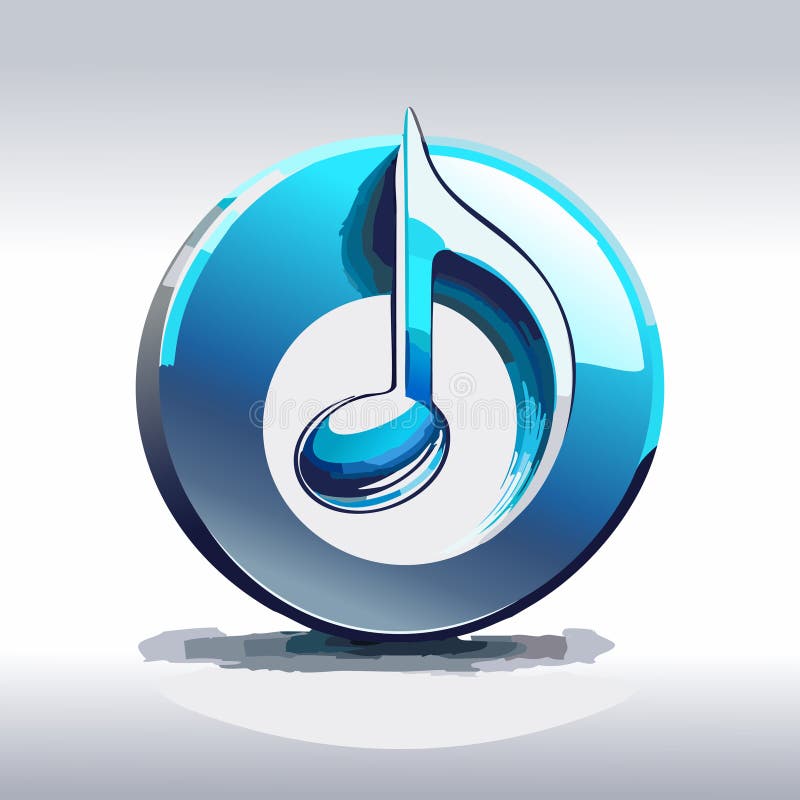 Glossy Musical Note Icon Representing Audio Creativity in Digital ...