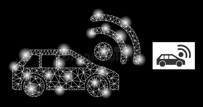 Glossy Net Car Radar Icon with Constellation Lightspots Stock Vector ...
