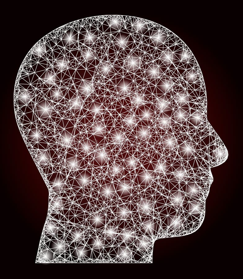 Glossy Net Mesh Man Profile with Light Spots Stock Vector ...