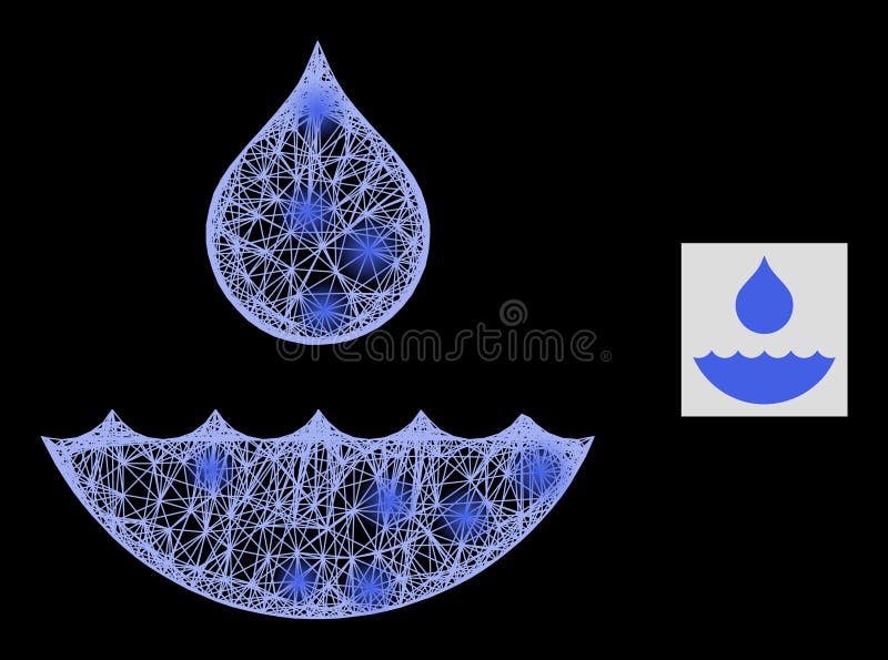 Glossy Network Mesh Water with Lightspots Stock Vector - Illustration ...