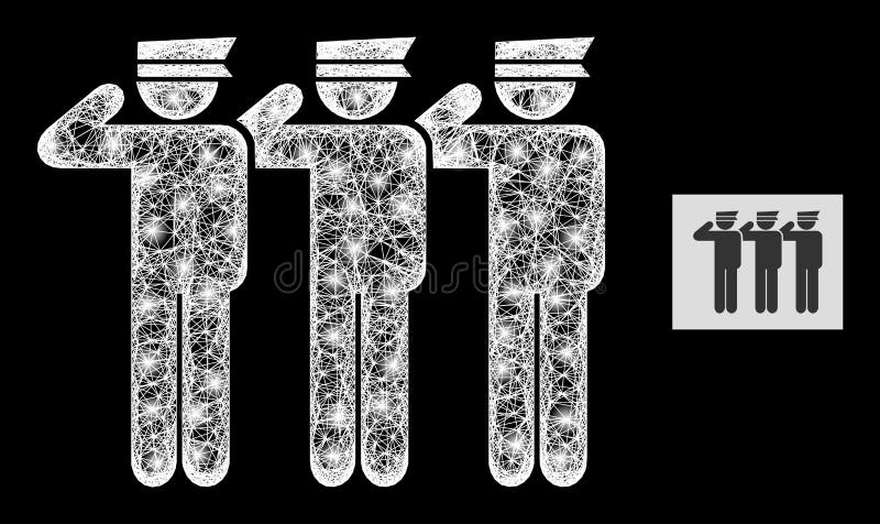 Constellation Linear Mesh Soldiers Icon with Light Spots Stock Vector ...