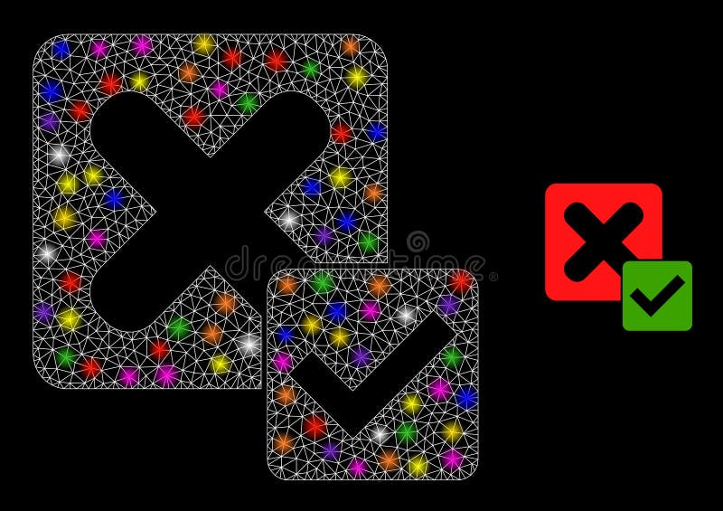 Glowing Net True Negative Icon with Glare Colorful Light Spots Stock ...