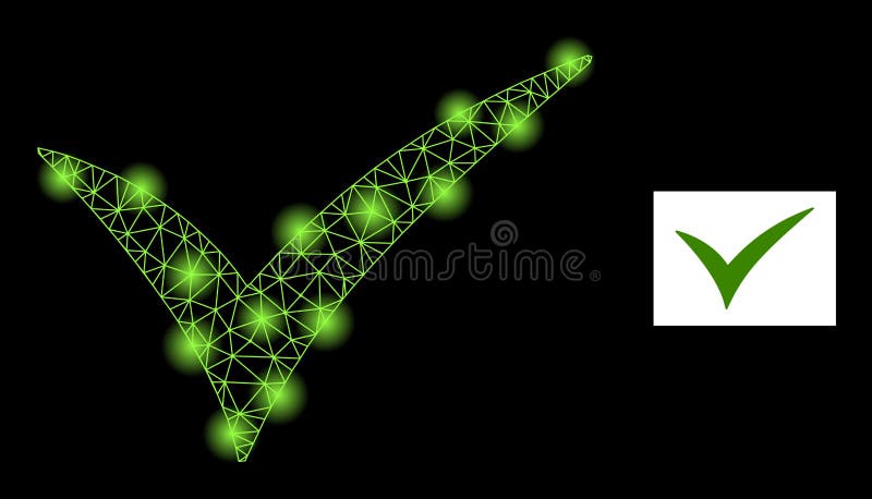 Glossy Network Valid Icon with Constellation Lightspots Stock Vector ...