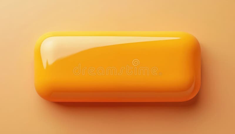 Glossy Orange Button with Smooth Surface. Modern Design Element ...