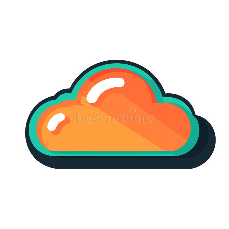 Glossy Orange Cloud with Green Border. Stock Illustration ...