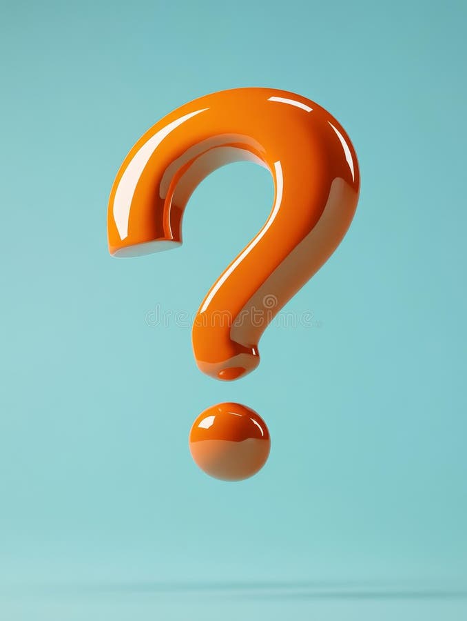 Orange Question Mark 3D a Glossy Orange Question Mark Symbolic of ...