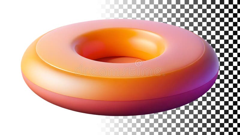 Glossy Orange Ring, Abstract Shape and Modern Design Element Png ...