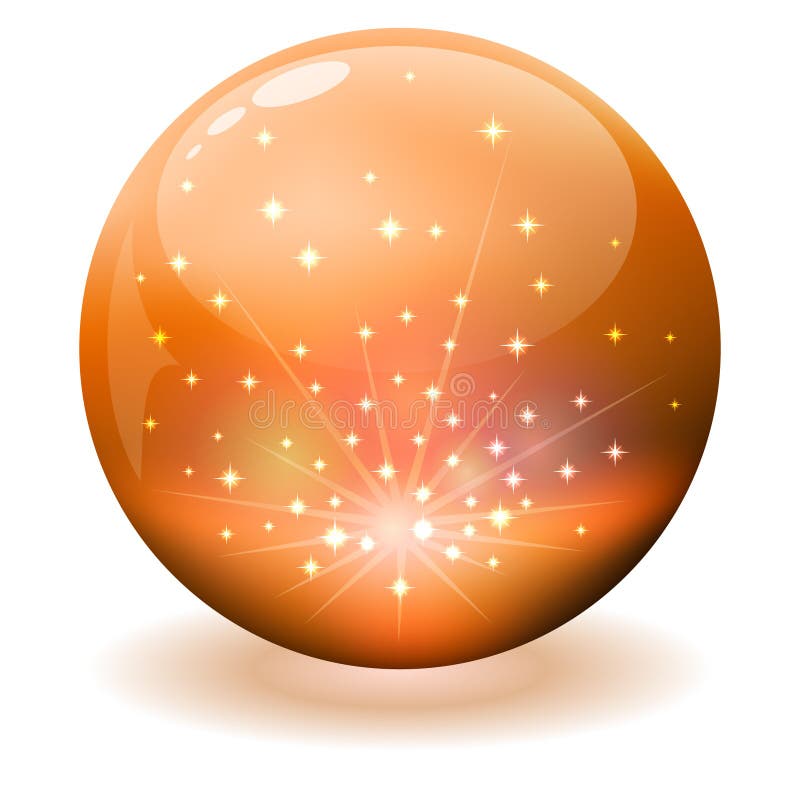 Glossy orange sphere stock vector. Illustration of digital - 45433422
