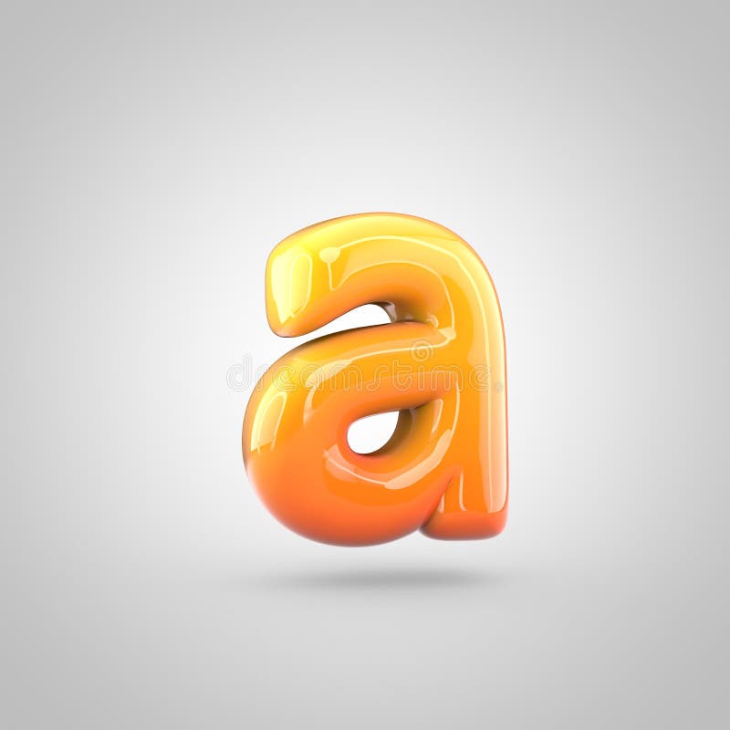Glossy Orange and Yellow Gradient Paint Alphabet Letter a Lowercase ...