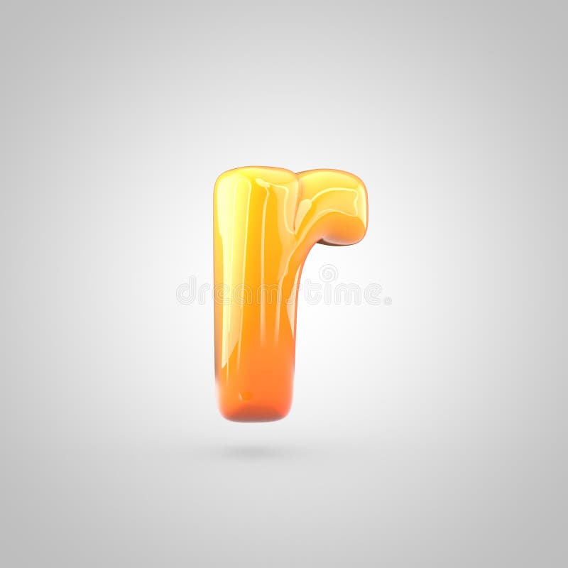 Glossy Orange and Yellow Gradient Paint Alphabet Letter R Lowercase ...
