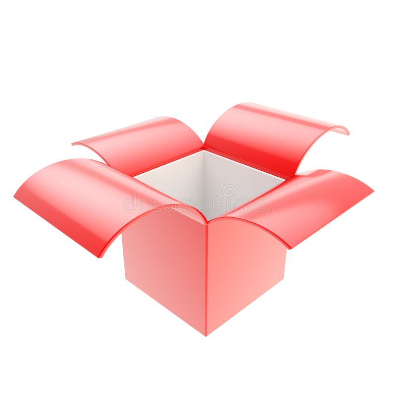 Glossy Red Box Package with Curve, Clipping Path Included Stock ...