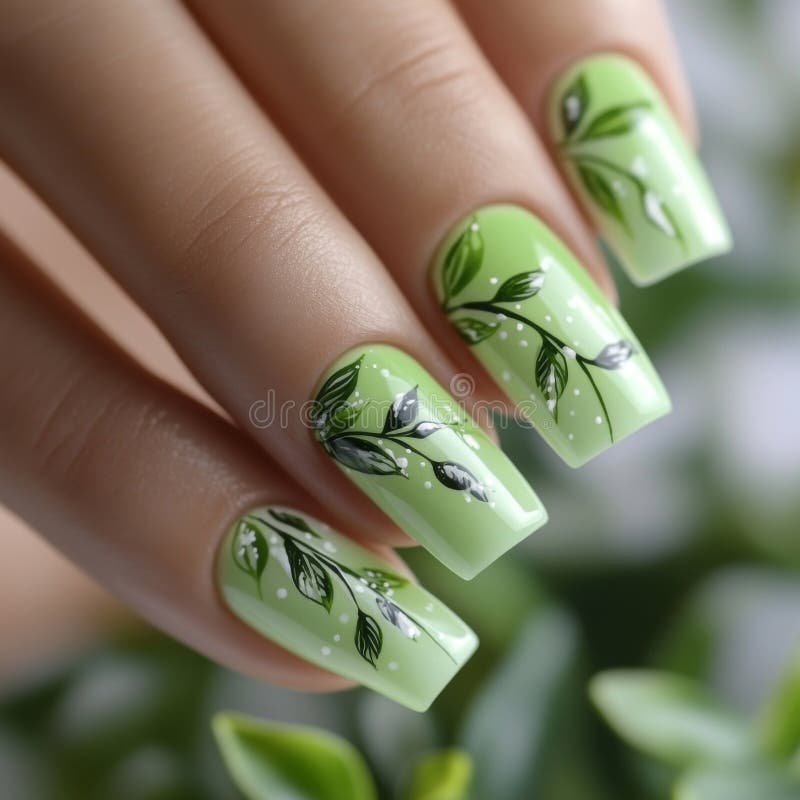 Glossy Pastel Olive Nail Art is Showcased in this Tutorial, Which ...