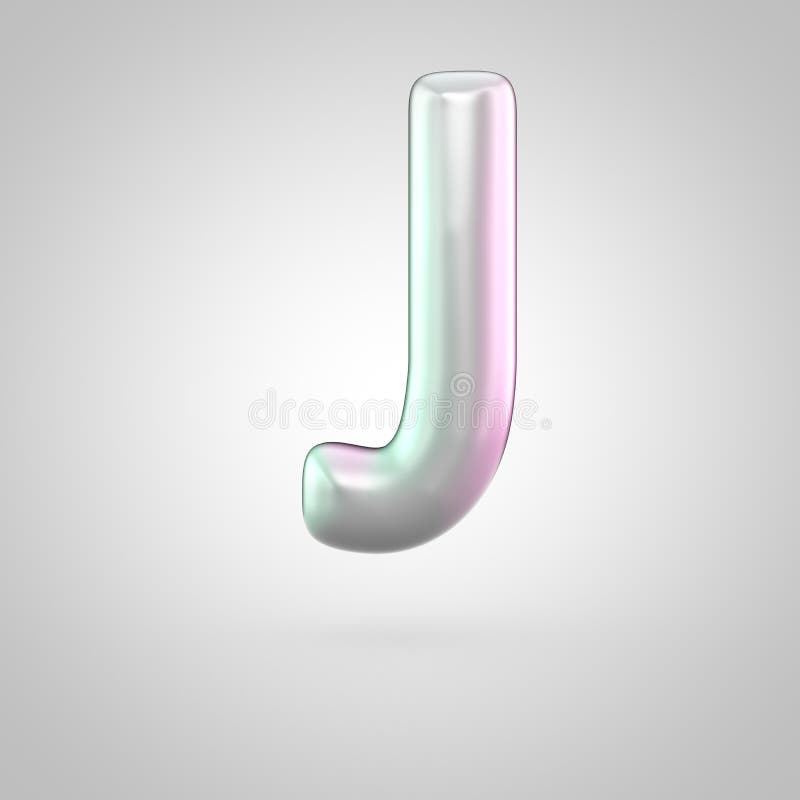 Glossy Perl Letter J Uppercase on White Background Stock Illustration ...