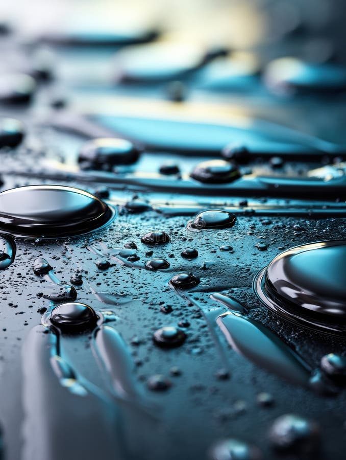 Glossy Petroleum Surface Displaying Intricate Texture and Dynamic Light ...