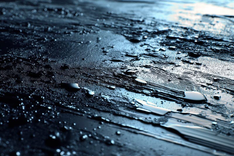 Close-up View of Glossy Petroleum Surface Showing Fine Texture and ...