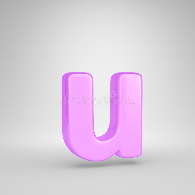 Glossy Pink Bubble Gum Letter U Lowercase Isolated on White Background ...