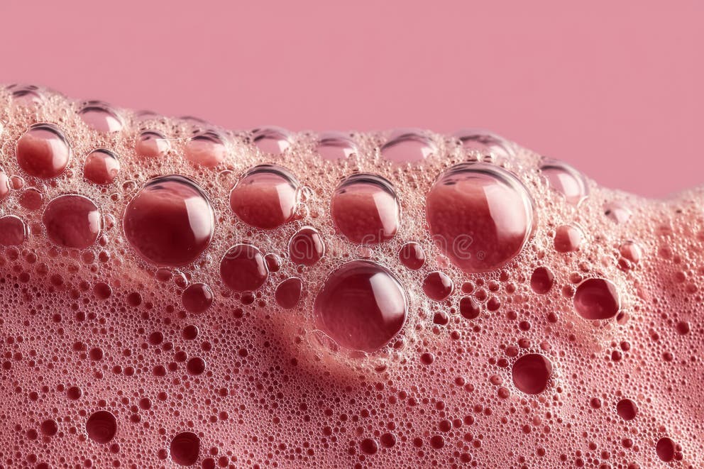 Pink Foam Texture with Glossy Bubbles Stock Image - Image of fluid ...