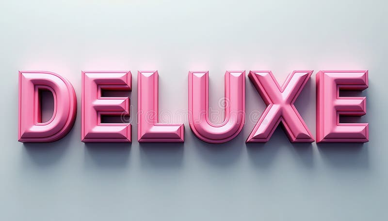 Glossy Pink DELUXE Text on a White Background Stock Illustration ...