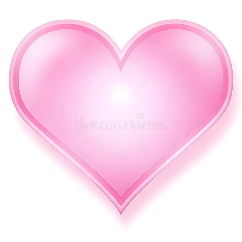A Glossy Pink Heart Shape with a Subtle Gradient Isolated on White ...
