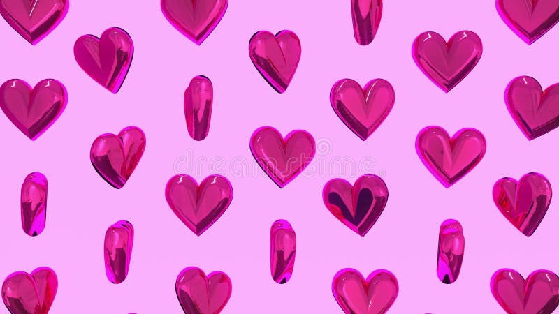 Heart Shapes on Light Pink Background. Computer Generated Seamless Loop ...