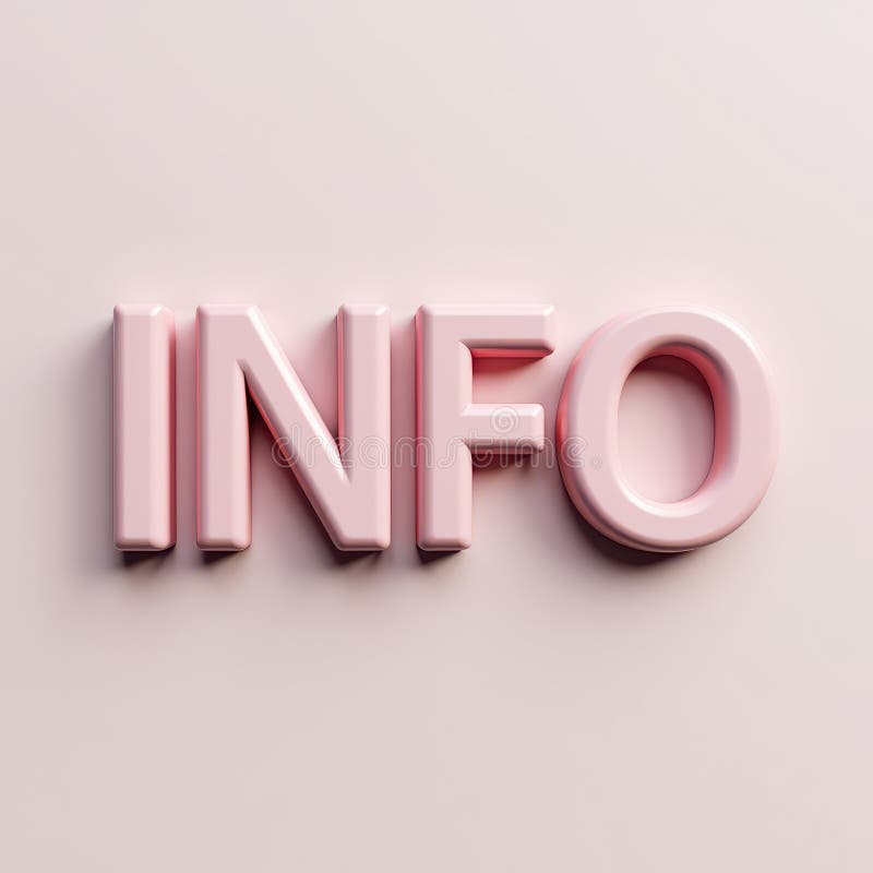 Glossy Pink INFO Text on a Light Background. Stock Illustration ...