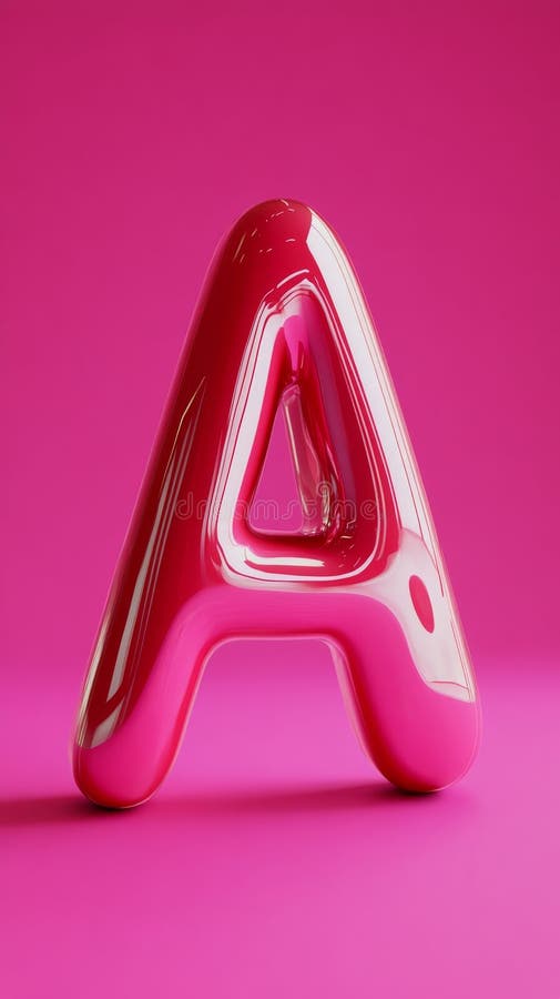 Glossy Pink Letter a on a Vibrant Background Stock Illustration ...
