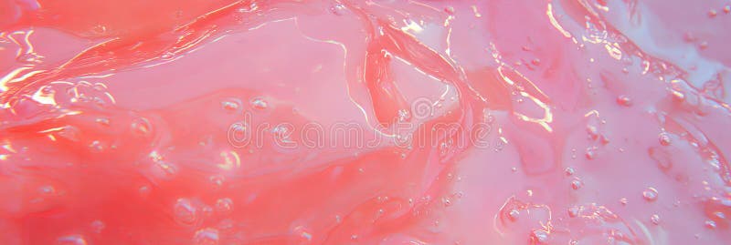 Glossy Pink Rose Gel Demonstrating Viscous Flow and Reflecting Light ...