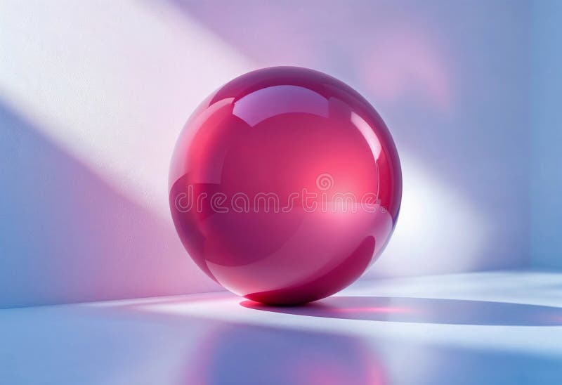 Shimmering Pink Sphere Catches Light in a Minimalist Setting ...