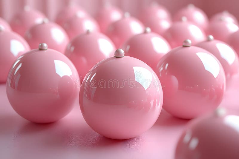 Elegant Pink Spheres with Glossy Finish for Modern Decor and Design ...