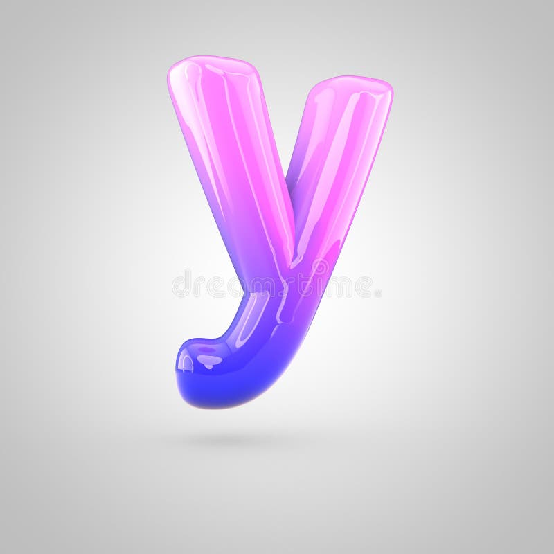 Glossy Pink And Violet Gradient Paint Alphabet Letter Y Lowercase ...