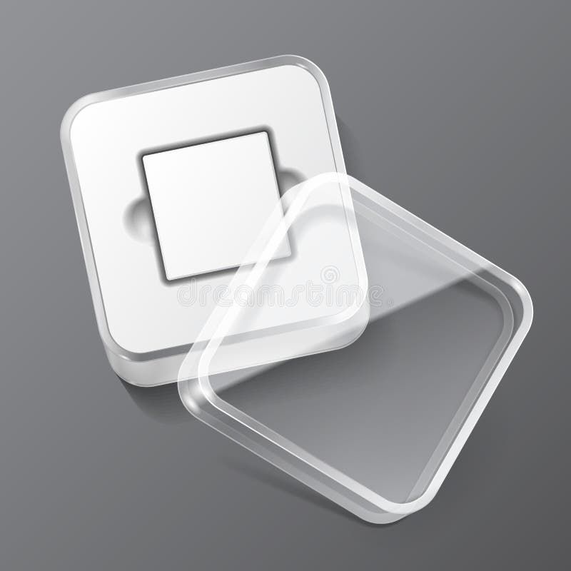 Glossy Plastic Box Square with Rounded Corners. Ready for Your Design ...