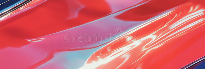 Glossy Plastic Surface with Chrome Trim Reflecting Vibrant Colors and ...