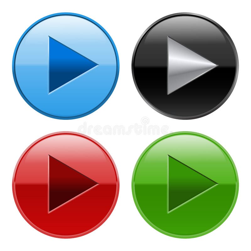 Glossy Play Buttons stock vector. Illustration of cinema - 28080237