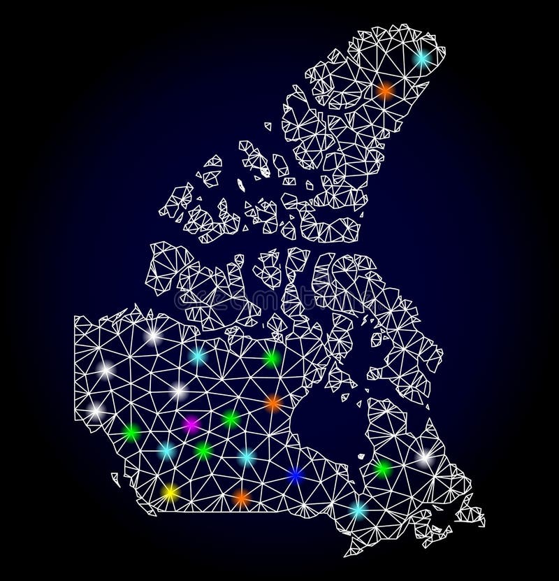 Raster Carcass Mesh Map of Canada V2 with Glare Spots for New Year ...