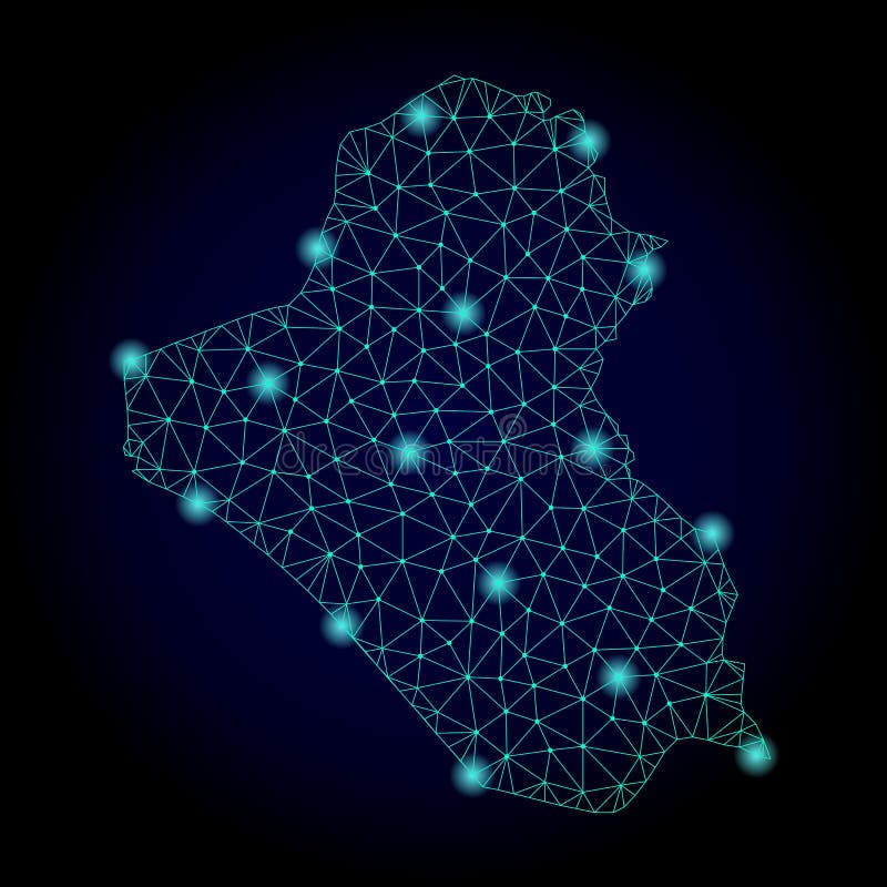 Iraq Map Abstract Schematic from White Triangles Repeating Pattern ...