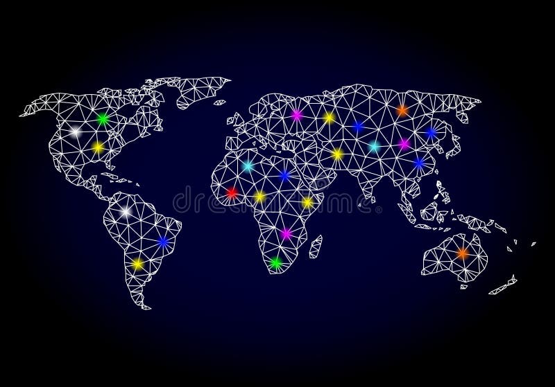 Multicolored World Map Network Mesh Stock Illustrations – 17 ...