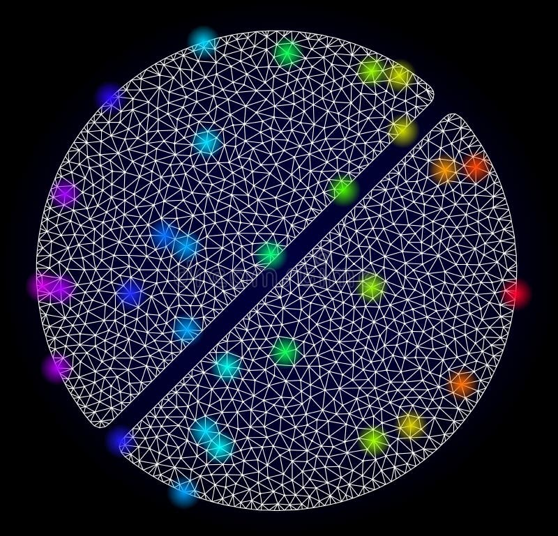 Vector Network Mesh Medication Tablet with Spectrum Colored Glowing ...