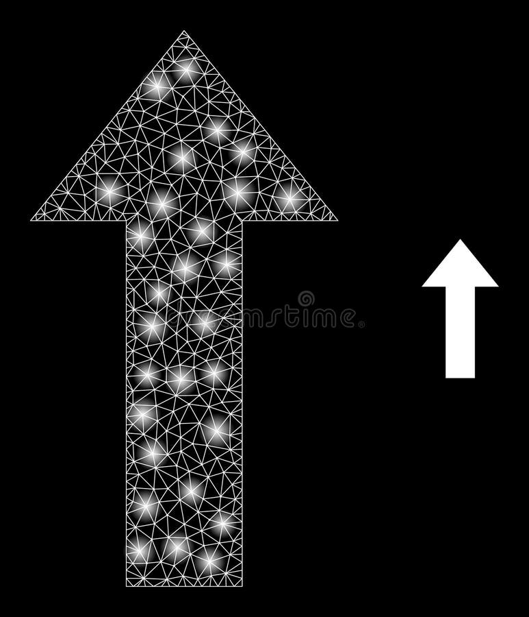 Vector Mesh Net Arrow Up with Illumitated Carcass Stars Stock Vector ...
