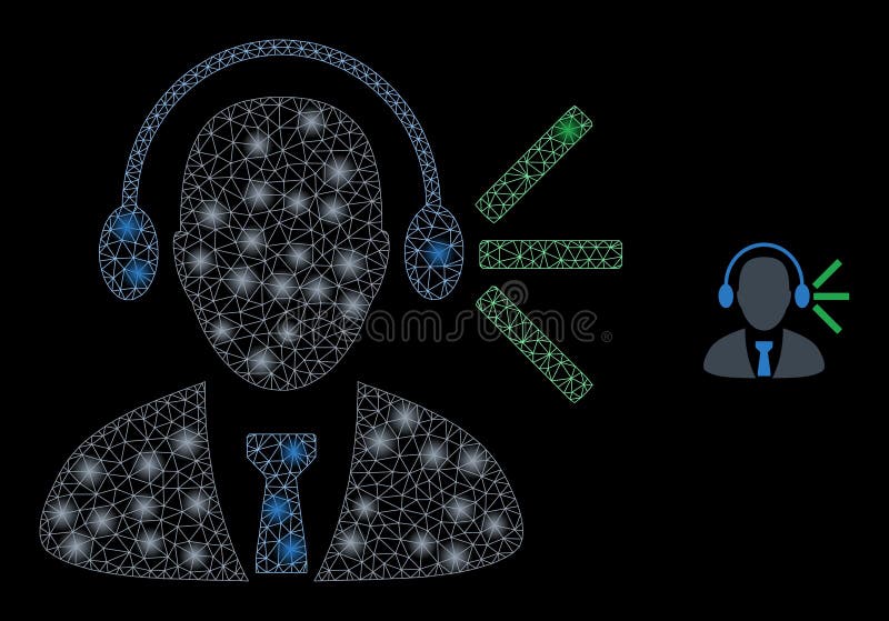 Vector Mesh Net Audio Operator Sound with Glitter Network Spots Stock ... Vector Mesh Net Audio Operator Sound with Glitter Network Spots Stock ...