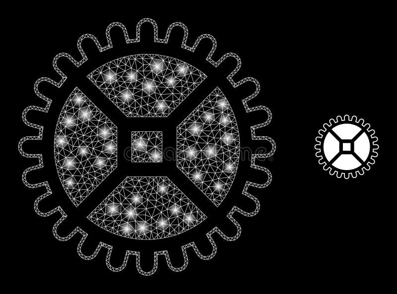 Vector Mesh Net Clock Gear with Majestic Carcass Spots Stock Vector ...