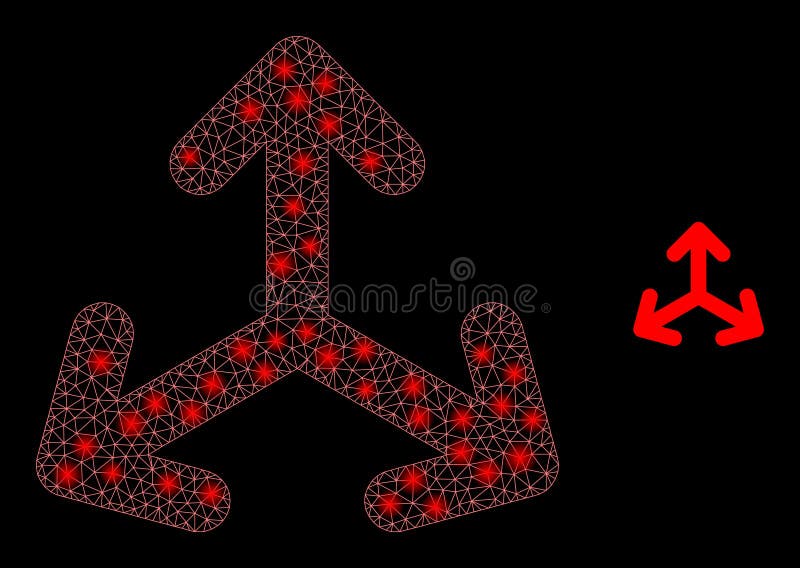 Vector Mesh Net Expand Arrows with Glitter Network Flashes Stock Vector ...