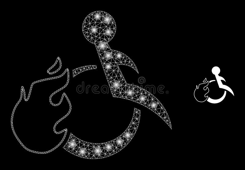 Vector Mesh Web Fired Disabled Person with Glitter Constellation Spots ... Vector Mesh Web Fired Disabled Person with Glitter Constellation Spots ...