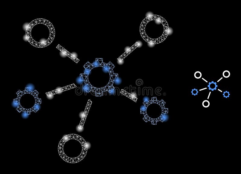 Vector Mesh Net Gear Links with Majestic Constellation Flashes Stock ...