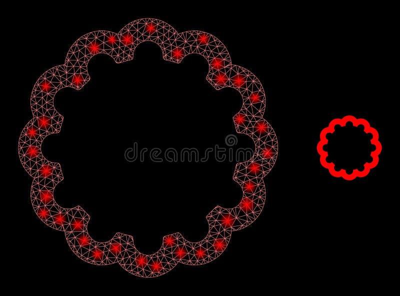 Vector Mesh Net Inner Gear with Illumitated Wire Frame Flares Stock ...