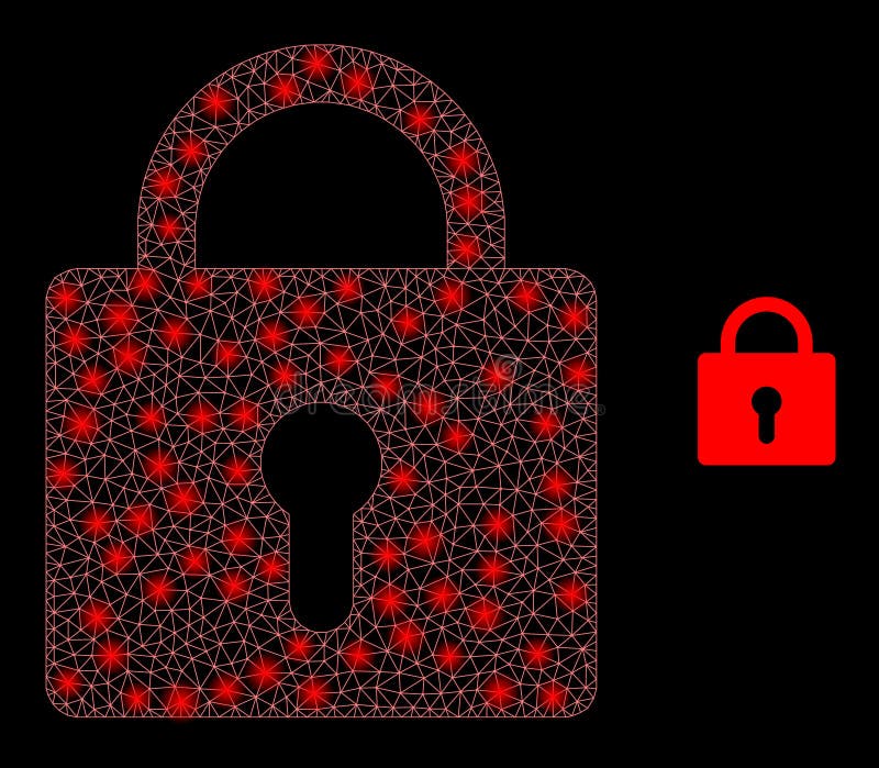 Vector Mesh Net Lock with Majestic Wire Frame Dots Stock Vector ...