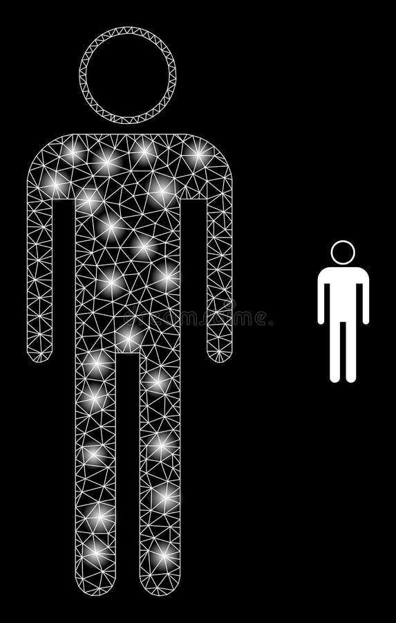 Vector Mesh Net Man with Illumitated Network Spots Stock Vector ...