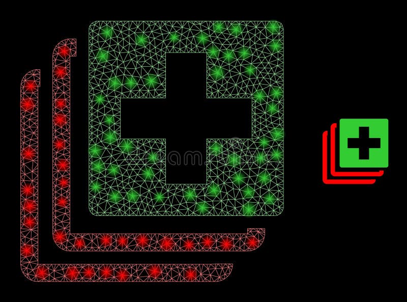 Vector Mesh Net Medical Data with Magic Network Flares Stock Vector ...