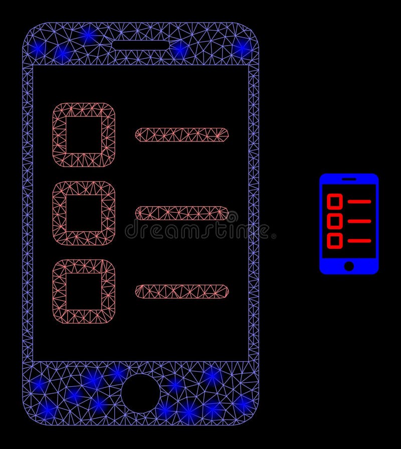 Vector Mesh Web Mobile Test Items with Glitter Network Stars Stock ...