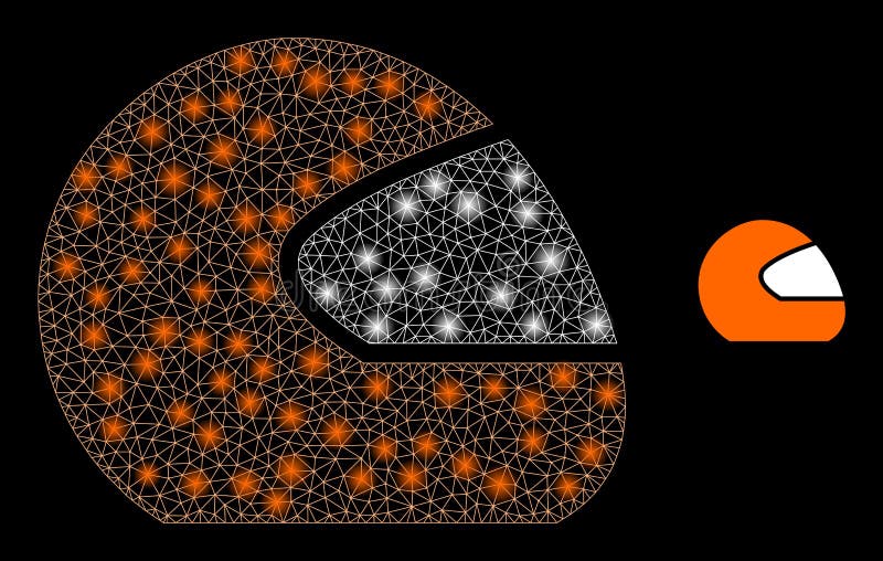 Vector Mesh Net Motorcycle Helmet with Light Wire Frame Dots Stock ...