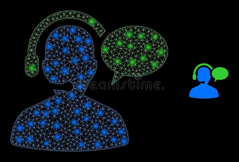 Vector Mesh Net Operator Message with Glare Network Spots Stock Vector ...